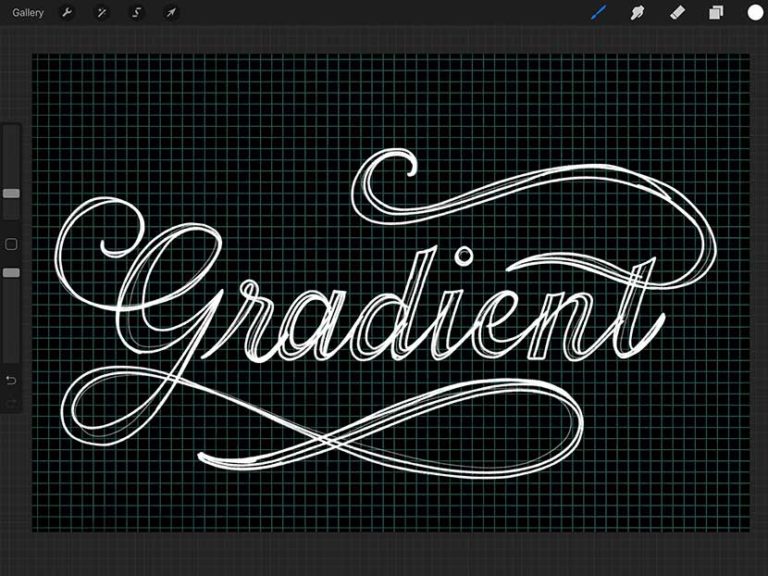 Gradient Lettering Tutorial with Free Procreate Brushes - iPad Calligraphy