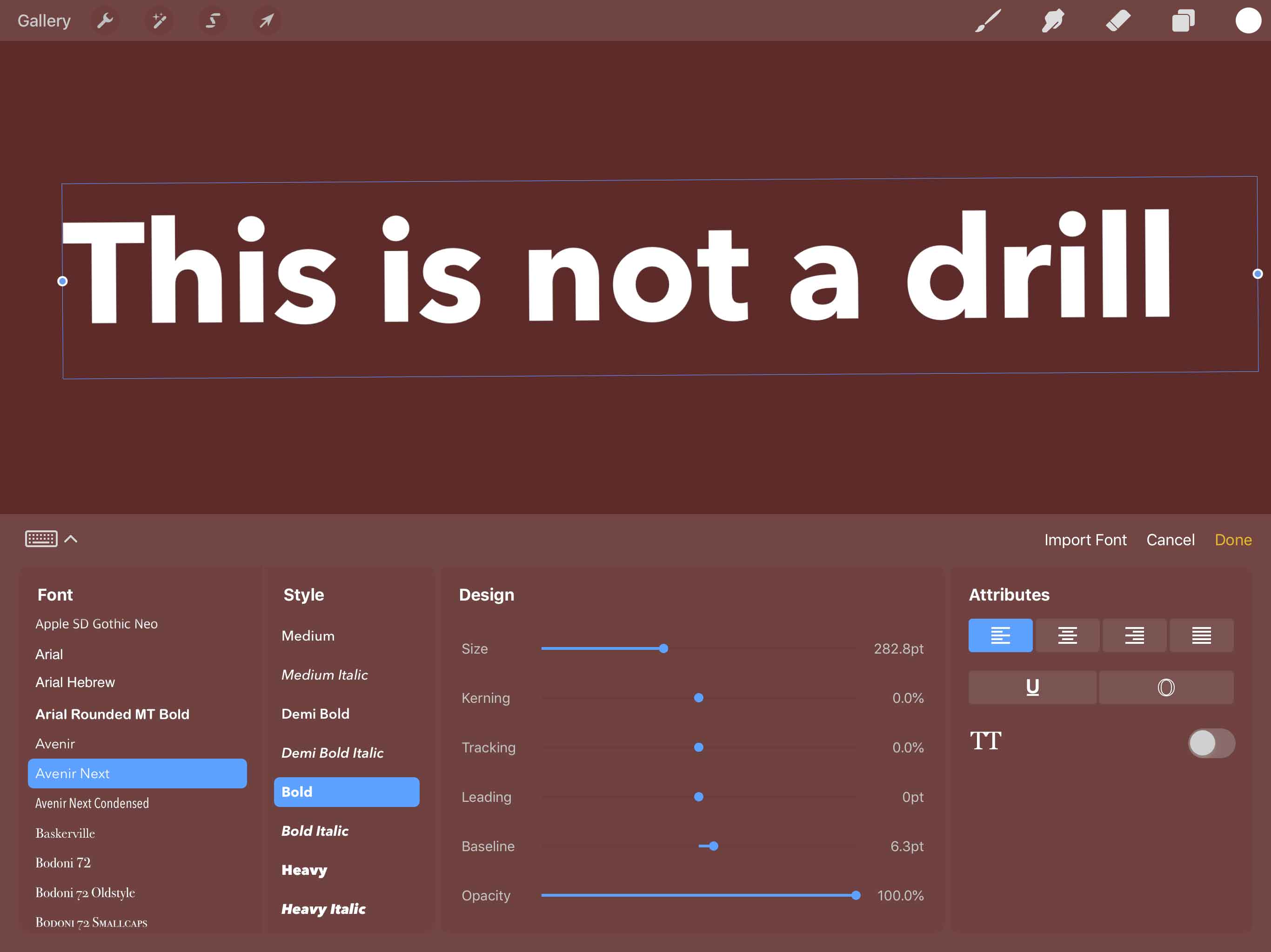 How To Create Text In Procreate Yes Text Type With Fonts IPad
