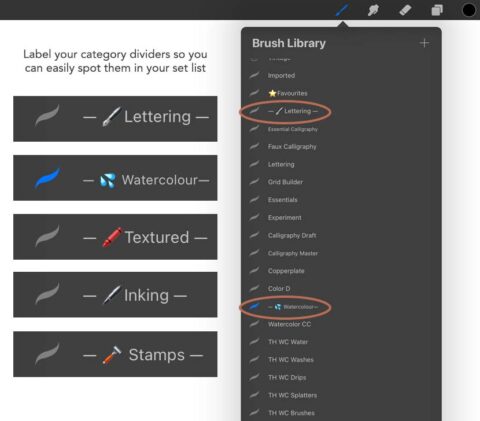 Tame your Procreate Brush Library - iPad Calligraphy
