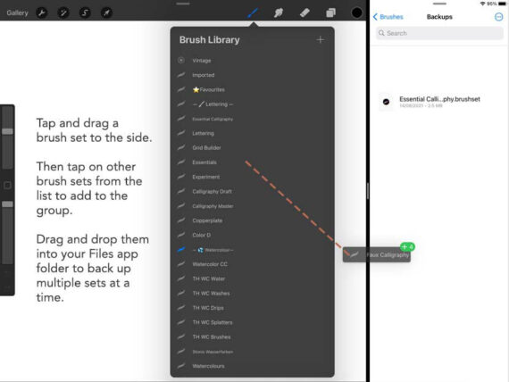 Tame your Procreate Brush Library - iPad Calligraphy