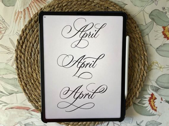 Free Flourished Worksheet for Procreate - iPad Calligraphy