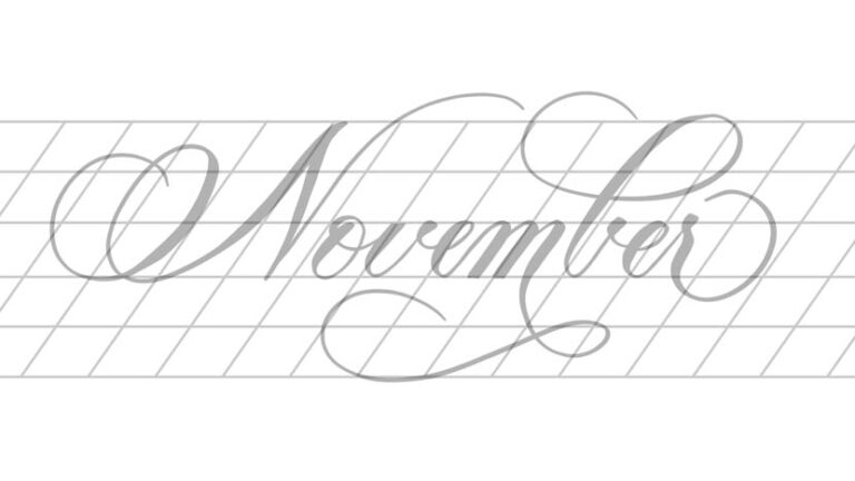 Free November Worksheet for Procreate - iPad Calligraphy