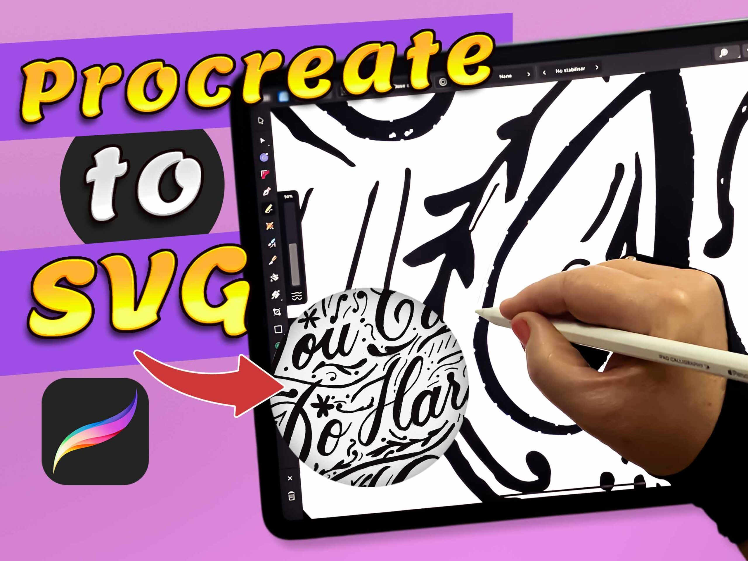 Convert Procreate Art to Vector (Free auto trace method!) - iPad Calligraphy